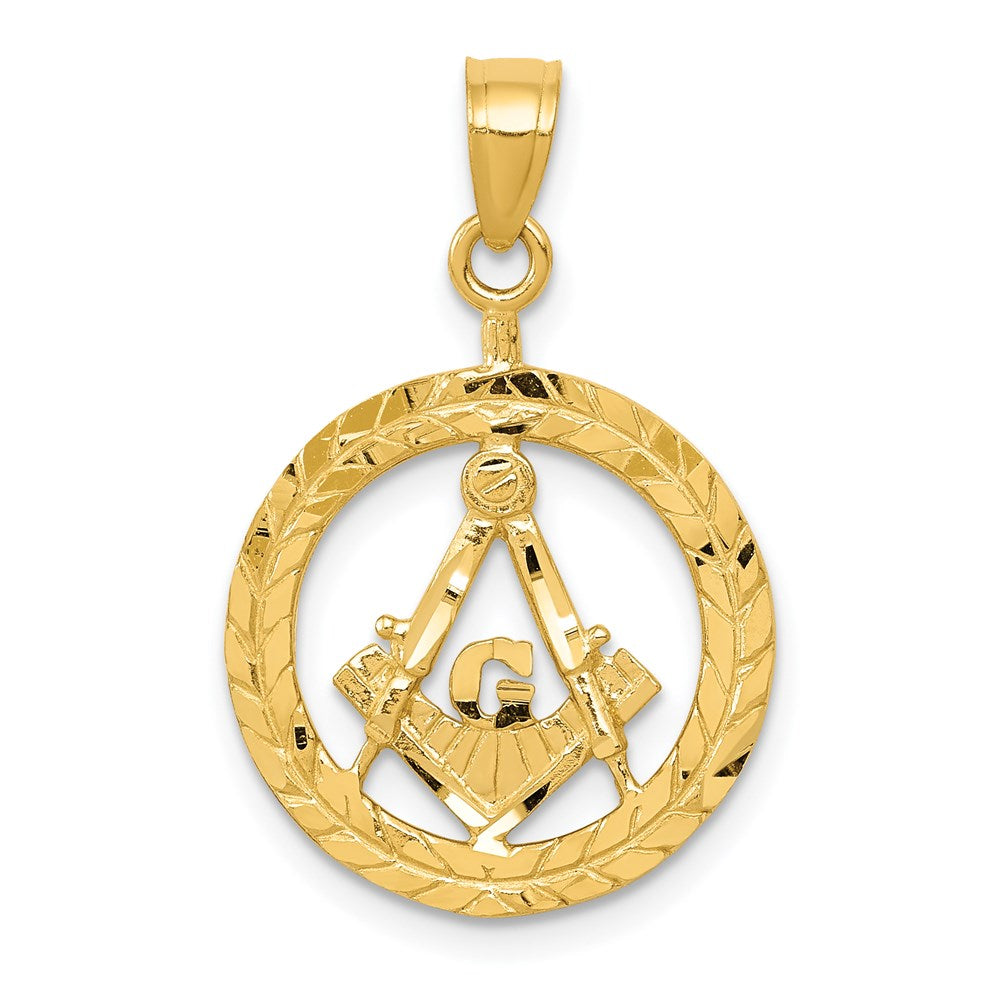14k Polished and Diamond-cut Masonic Symbol Pendant – Iceberg Diamonds ...